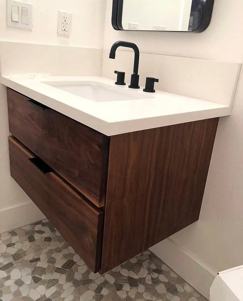 DAKOTA - walnut floating vanity – Soho Cabinets